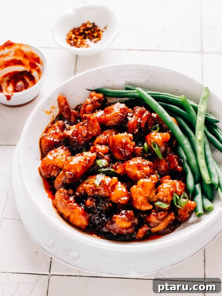 Korean Sticky Gochujang Chicken - Ptaru